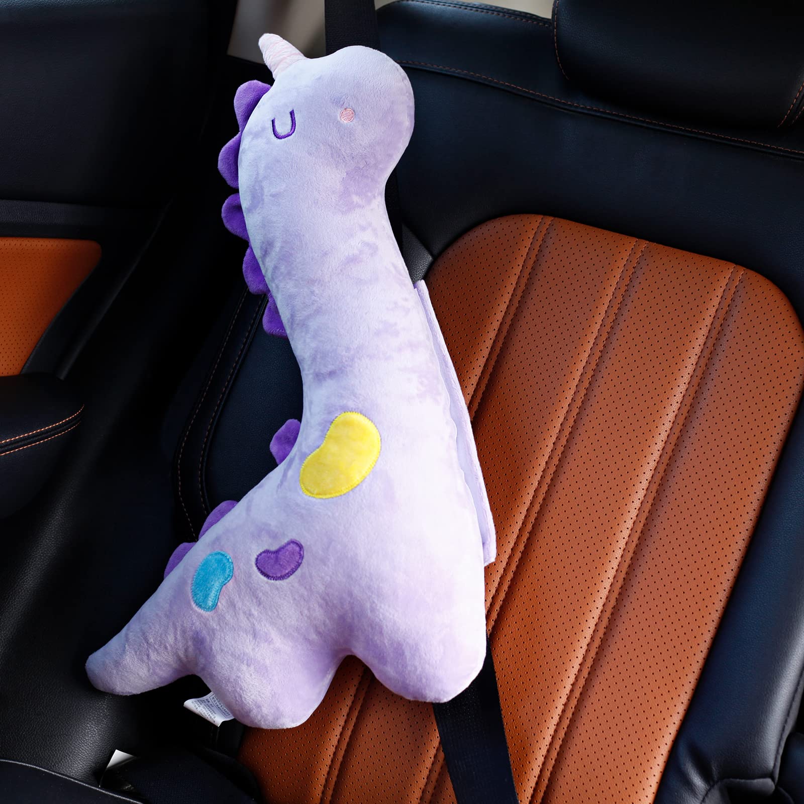 Icepark Seat Belt Pillow for Kids, Seatbelt Pillow Seat Belt Covers Kids Neck Pillow Car Shoulder Pads Safety Belt Protector Cushion, Plush Soft Seat Strap Headrest Neck Support (Unicorn)