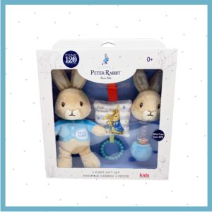 KIDS PREFERRED Beatrix Potter Peter Rabbit Gift Set with Stuffed Animal, Rattle, and Teether