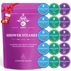 shower steamers aromatherapy gifts set for women, 18-pack organic with eucalyptus lavender mint essential oil shower tablets, shower bombs self care gifts for her, mom wife, lover, girls