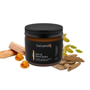 BAHAWAT Hair & Beard Butter for Men Leave-in Conditioner - Oud & Sandalwood - Strengthen, Soften & Moisturize – Organic, Natural Ingredients | The Best Beard Butter - 2 oz