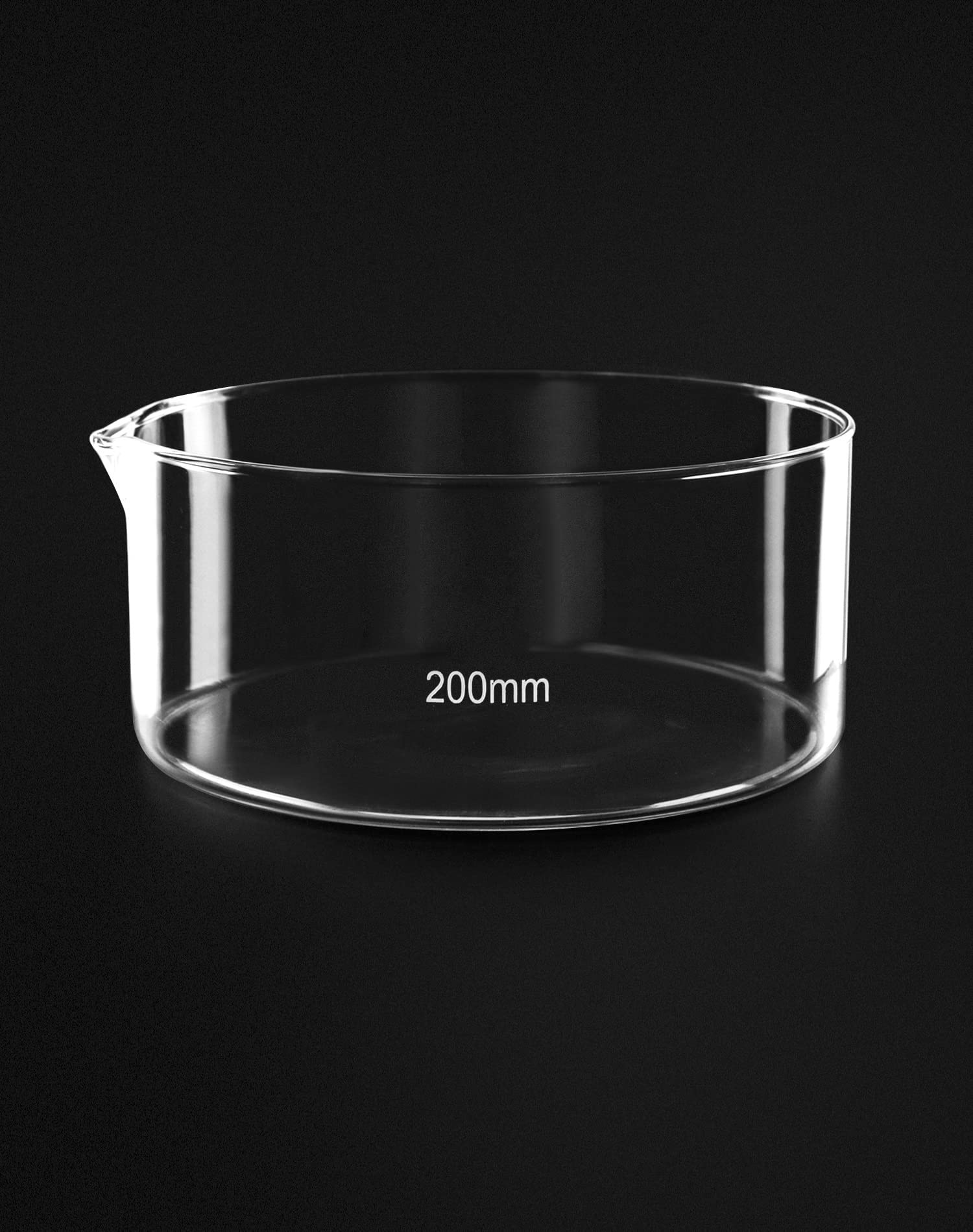 QWORK 2000ml Crystallizing Dishes, 2 Pack Flat Bottom Lab Dishes with Spout and Heavy Rim, Borosilicate 3.3 Glass for Professional Laboratories, Science Classrooms, Kitchen, Crafts, OD 200mm