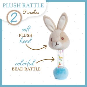 KIDS PREFERRED Beatrix Potter Peter Rabbit Gift Set with Stuffed Animal, Rattle, and Teether