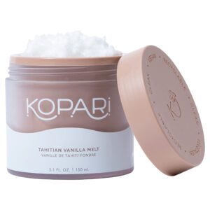 kopari organic tahitian vanilla coconut melt, multi purpose moisturizer, 100% unrefined coconut oil, body, hair and face, clean & all natural, 5 oz