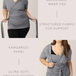 Kindred Bravely Organic Cotton Skin to Skin Wrap Top | Kangaroo Shirt for Mom and Baby (Grey Heather, Medium)