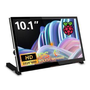 wimaxit 10.1" raspberry pi touch screen portable monitor, 1024x600 ips mini small hdmi display for raspberry pi 5 4 3 2 zero b+ model b xbox ps4 ios windows 7/8/10, no driver required