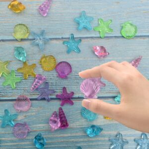 Hagao Shell and Conch Acrylic Ocean Animal Highly Simulation Lifelike Model for Home Party Decoration Random 45 pcs