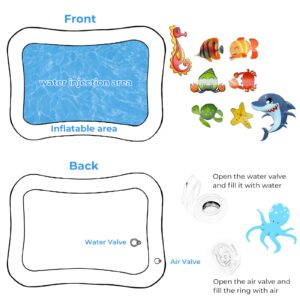 AURUZA Tummy Time Mat - Inflatable Baby Activity Mat, Premium Baby Water Mat Baby Toys for 3 6 9 12 Months, Funny Baby Activity Center Development of Hand-Eye Coordination, Portable