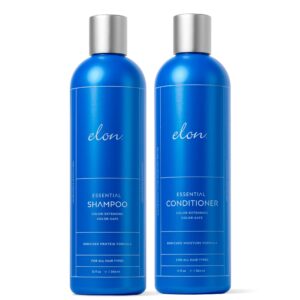 elon sulfate free shampoo and conditioner set (12oz) –hair shampoo for color treated hair to extend color –conditioner for dry hair to nourish& protect –color safe shampoo and conditioner