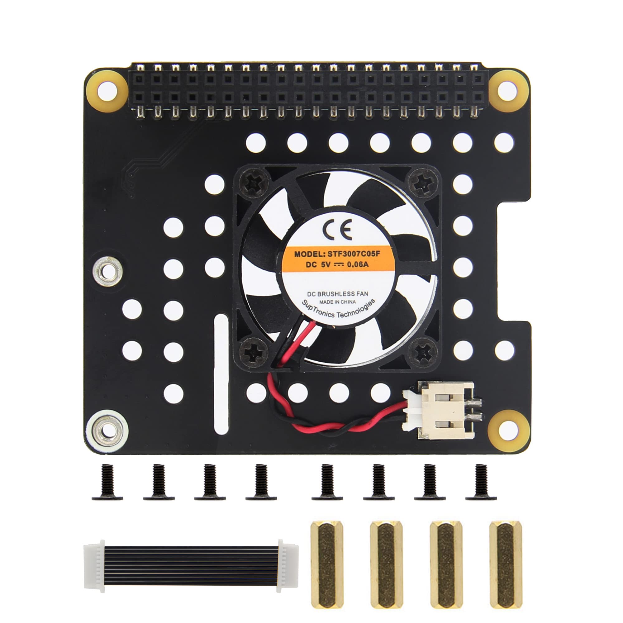 Geekworm X630-A2 Auido Hat & Cooling Fan Expansion Board for X630 Hdmi to CSI-2 Module & Raspberry Pi 4 Model B(Not include X630 & Raspberry Pi 4)