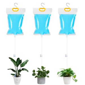 3pcs 3.5 l self watering system for plants while away on vacation,plant iv water bag,plant waterer for indoor outdoor potted plant