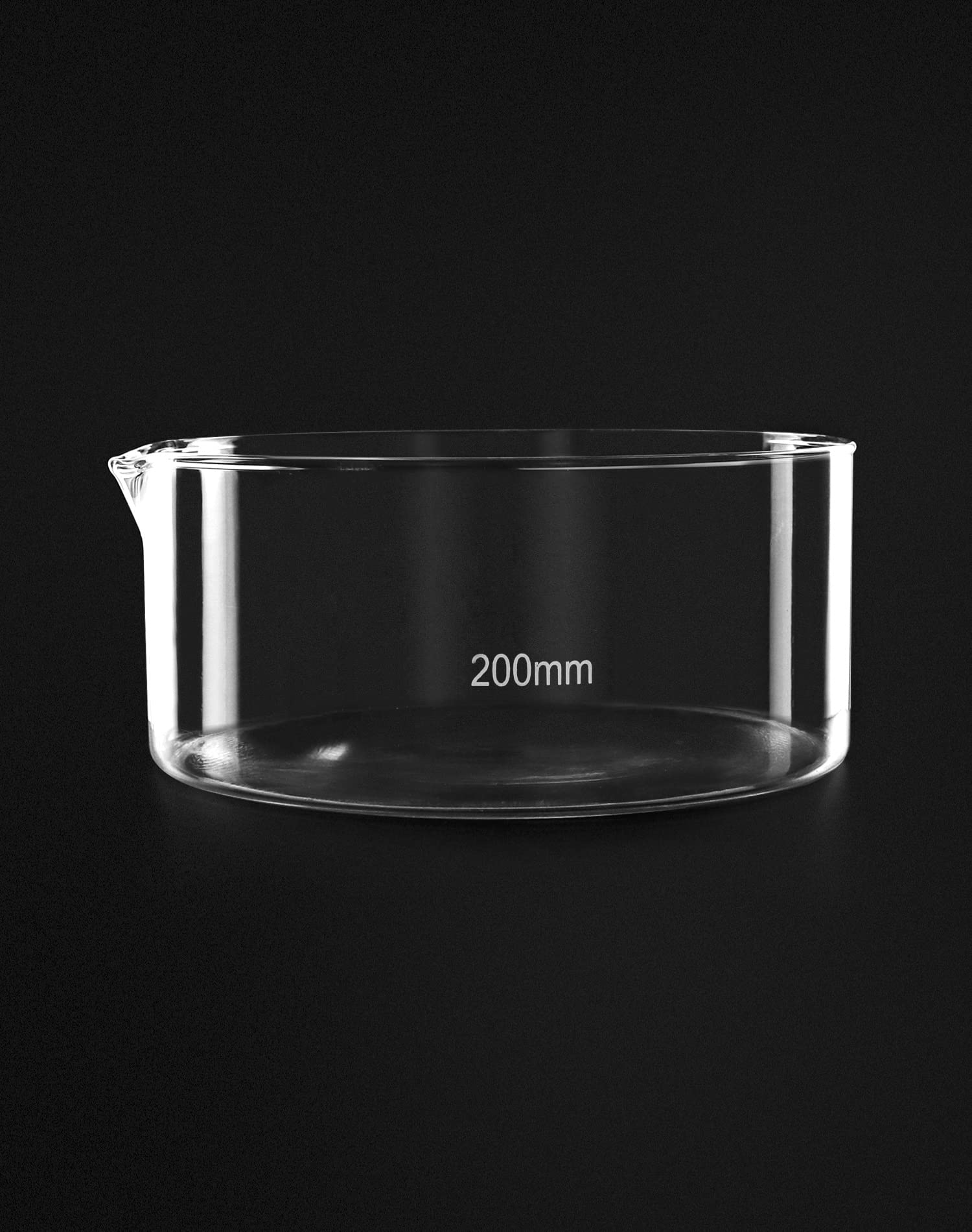 QWORK 2000ml Crystallizing Dishes, 2 Pack Flat Bottom Lab Dishes with Spout and Heavy Rim, Borosilicate 3.3 Glass for Professional Laboratories, Science Classrooms, Kitchen, Crafts, OD 200mm