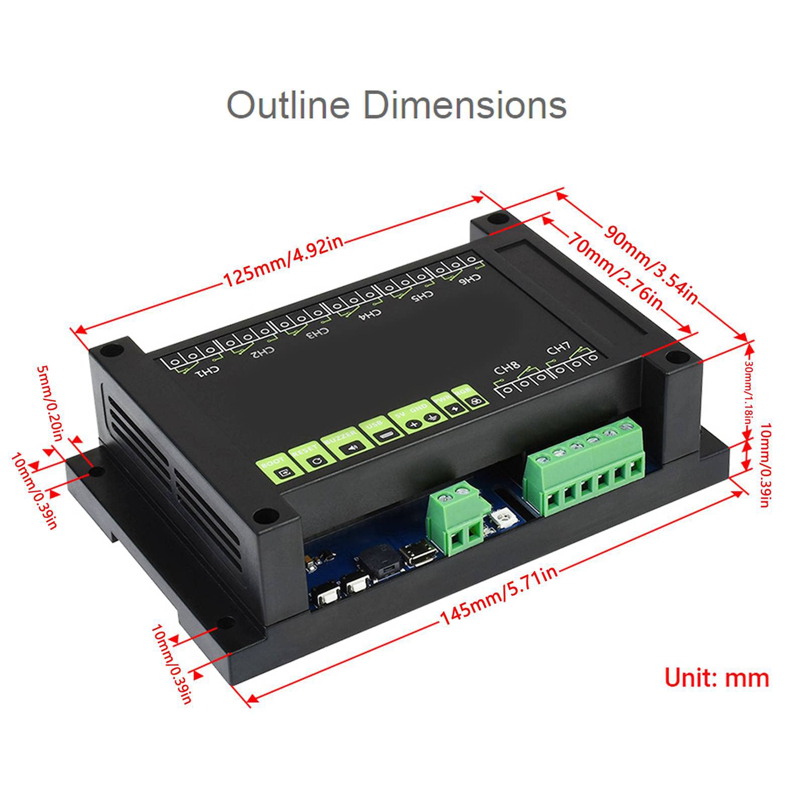 8 Channel Relay Module, 5V Relay Module Power Isolation Photocoupler Isolation USB Port Boot Pin Pico Relay Module for Raspberry Pi Pico