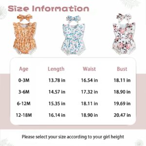 Hascloth Newborn Baby Girl Romper Infant Tassel Bodysuit Floral Dress Shorts Jumpsuit Ruffle Sleeveless Summer Clothes Outfit Set Brown 3-6Months