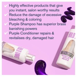 Bold Uniq Purple Shampoo, Conditioner & Purple Heat Protectant Spray Bundle. Eliminate Brassy Yellow tones. Thermal Shield Protection. Paraben & Sulfate Free. Vegan & Cruelty Free.