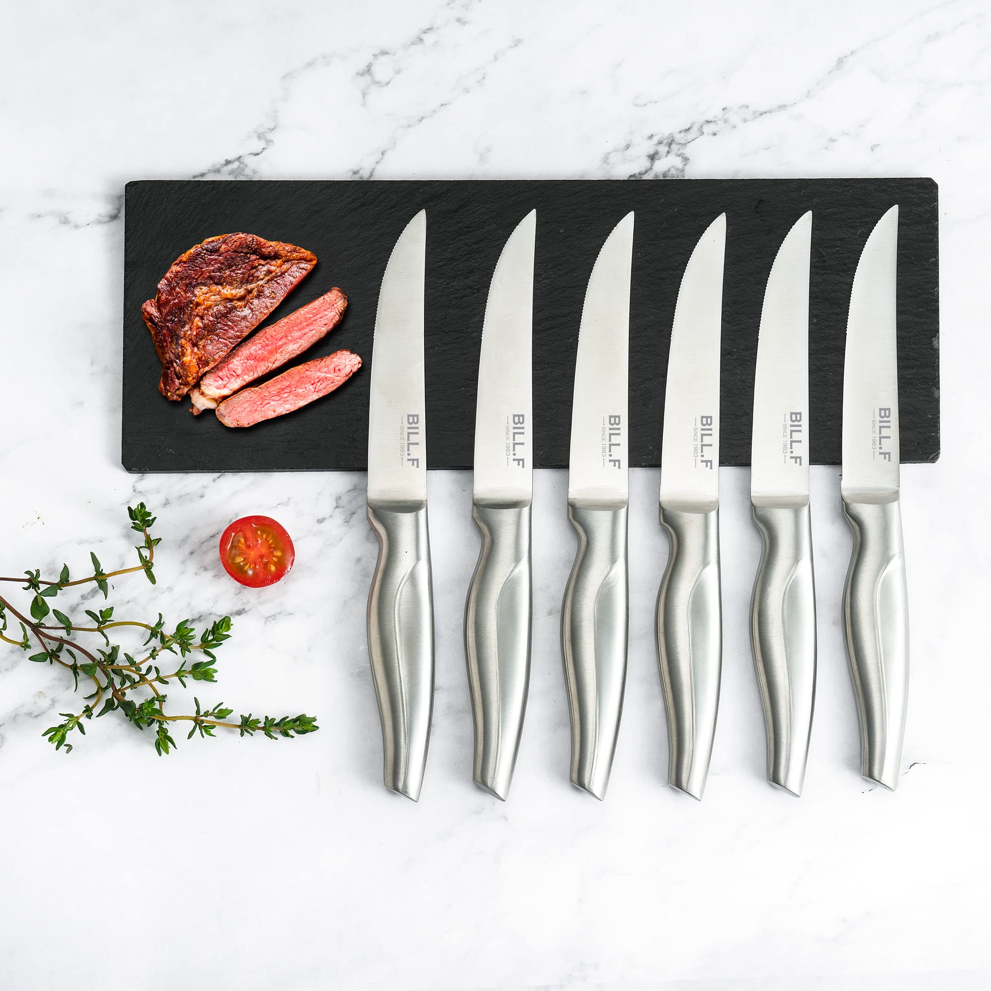 BILL.F Kitchen Knife Set,16 Pieces Stainless Steel Knife Block Sets Professional Ergonomically Knife Set with Sharpener and Wooden Block, Ultra Sharp Stainless Cutlery Knife Kitchen Tool Set