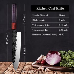 REDMOND Japanese Chef Knife 8 Inch, Super Sharp Gyuto Knife High Carbon 9CR18MoV Kitchen Knife, Professional Meat Knife with Ergonomic Handle, Gift Box