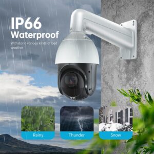 RICHSECU DS-2DE4425IW-DE Hik 4MP PTZ IP Camera, PoE Speed Dome Network Camera with 25X Optical Zoom, 16X Digital Zoom, Human/Vehicle Detection, DarkFighter, Compatible with Hik NVR/Hik-Connect APP