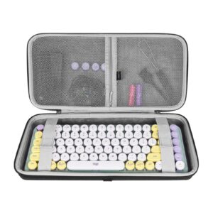 geekria 75% keyboard case, hard shell travel carrying bag for 84 key gaming keyboard, compatible with keychron k2, logitech pop keys/mx mechanical mini, aula f75 pro/aula f75 75% (extra space)