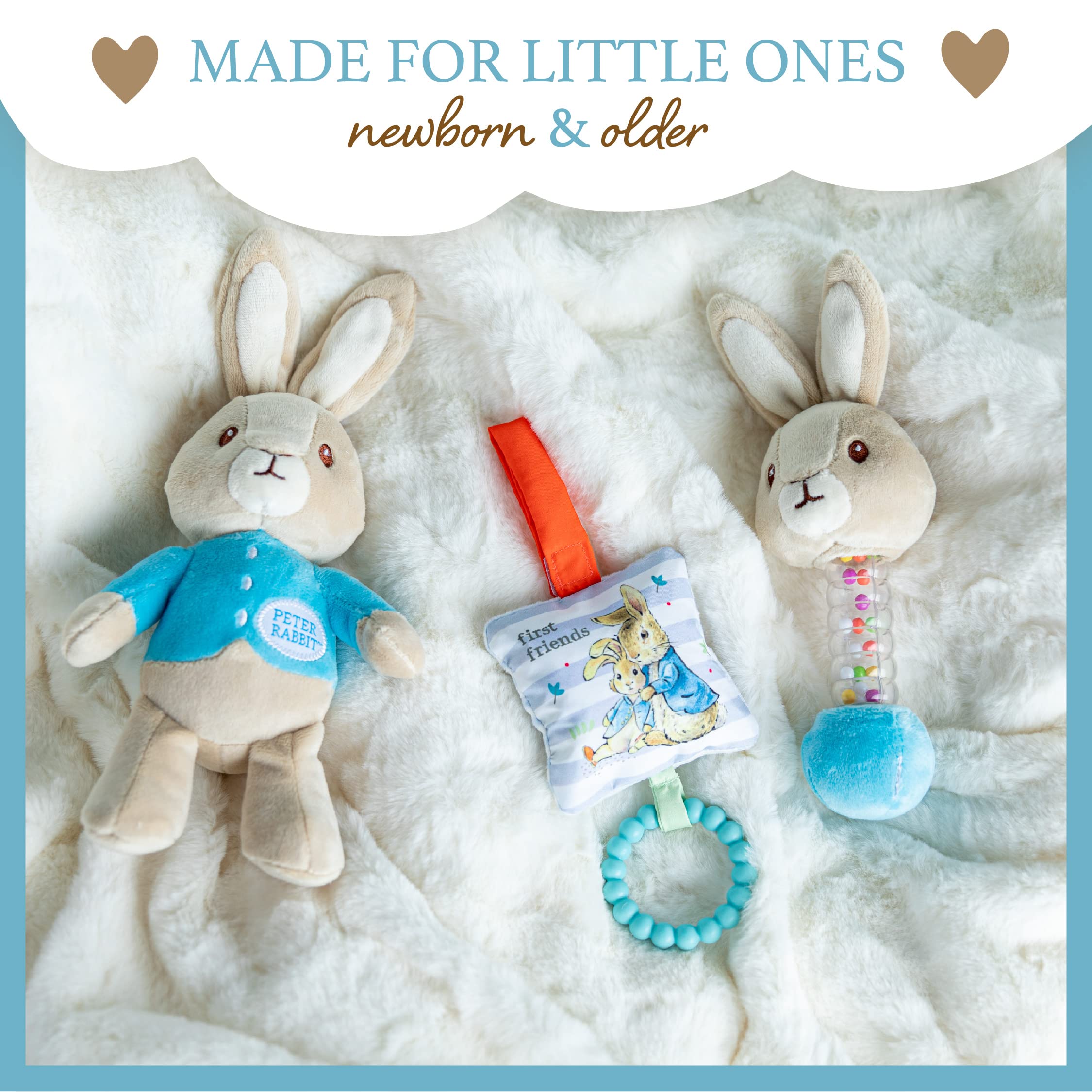 KIDS PREFERRED Beatrix Potter Peter Rabbit Gift Set with Stuffed Animal, Rattle, and Teether