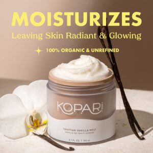 Kopari Organic Tahitian Vanilla Coconut Melt, Multi Purpose Moisturizer, 100% Unrefined Coconut Oil, Body, Hair and Face, Clean & All Natural, 5 oz