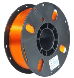 ranki petg filament 1.75mm 3d printer filament, dimensional accuracy +/- 0.03 mm, 1kg spool(transparent orange)