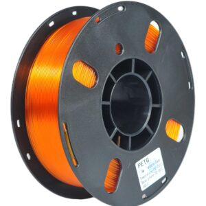 RANKI PETG Filament 1.75mm 3D Printer Filament, Dimensional Accuracy +/- 0.03 mm, 1kg Spool(Transparent Orange)