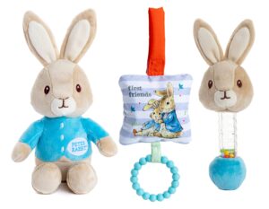 kids preferred beatrix potter peter rabbit gift set with stuffed animal, rattle, and teether