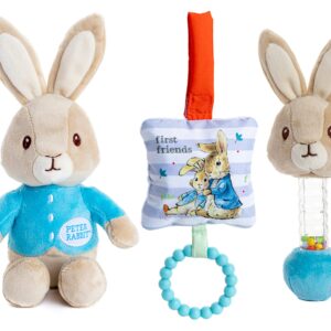 KIDS PREFERRED Beatrix Potter Peter Rabbit Gift Set with Stuffed Animal, Rattle, and Teether