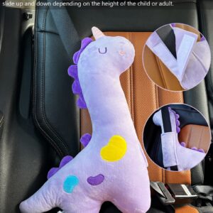 Icepark Seat Belt Pillow for Kids, Seatbelt Pillow Seat Belt Covers Kids Neck Pillow Car Shoulder Pads Safety Belt Protector Cushion, Plush Soft Seat Strap Headrest Neck Support (Unicorn)