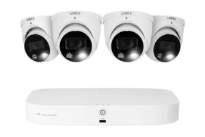 lorex n4k2sd-84wd-2 4k 8-channel fusion nvr system with 4 smart deterrence and mask detection security cameras