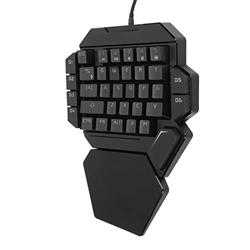 Zyyini One Handed Gaming Keyboard, K50 35 Keys USB Wired Single Hand Keyboard with 6 Programmable Keys,RGB Left Handed Ergonomic Mechanical Gaming Keyboard,for Game/Work