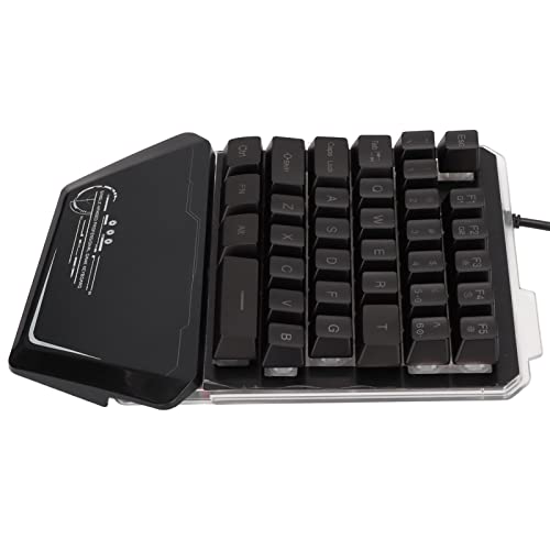 Acogedor One Handed Keyboard 35 Keys Portable Mini Gaming Keypad One-Handed RGB Mechanical Gaming Keyboard with Integrated Palm Rest