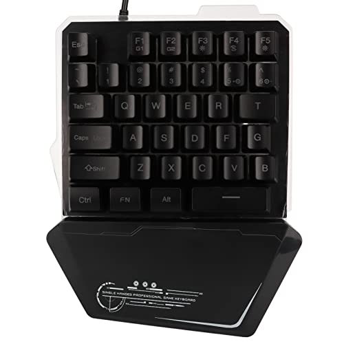 Acogedor One Handed Keyboard 35 Keys Portable Mini Gaming Keypad One-Handed RGB Mechanical Gaming Keyboard with Integrated Palm Rest