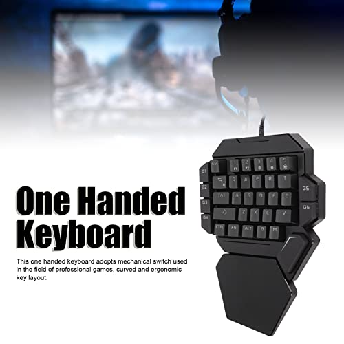 Zyyini One Handed Gaming Keyboard, K50 35 Keys USB Wired Single Hand Keyboard with 6 Programmable Keys,RGB Left Handed Ergonomic Mechanical Gaming Keyboard,for Game/Work