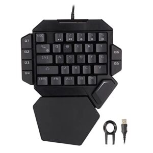 Zyyini One Handed Gaming Keyboard, K50 35 Keys USB Wired Single Hand Keyboard with 6 Programmable Keys,RGB Left Handed Ergonomic Mechanical Gaming Keyboard,for Game/Work