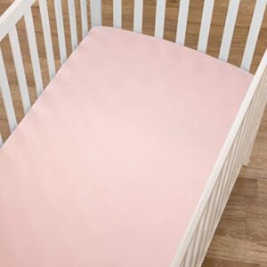 American Baby Company 3 Pack Fitted Crib Sheets 28" x 52", Soft Breathable Neutral 100% Cotton Jersey Sheet, Pink Star/Zigzag, for Boys and Girls, Fits Crib and Toddler Bed mattresses