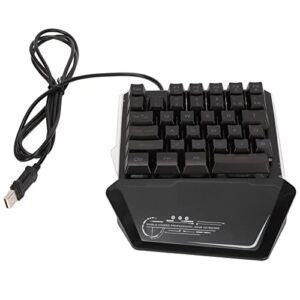 Dpofirs One-Handed Gaming Keyboard, 35 Keys Portable Mini Half Keypad, 6 Programmable Keys, Wireless RGB Mechanical Keyboard with Wrist Rest for PC Gamer