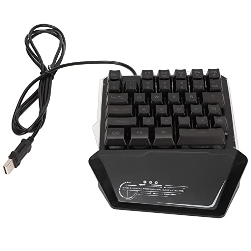 Acogedor One Handed Keyboard 35 Keys Portable Mini Gaming Keypad One-Handed RGB Mechanical Gaming Keyboard with Integrated Palm Rest