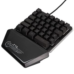 dpofirs one-handed gaming keyboard, 35 keys portable mini half keypad, 6 programmable keys, wireless rgb mechanical keyboard with wrist rest for pc gamer