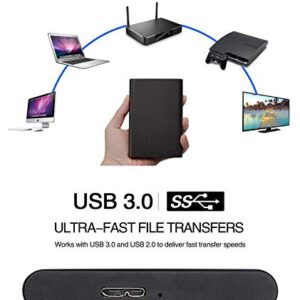 External HardDrive Portable HardDrive HighSpeedUSB 3.1 External HDD 1TB 2TB External HardDrive forMacPC,Laptop(2TBBlack)