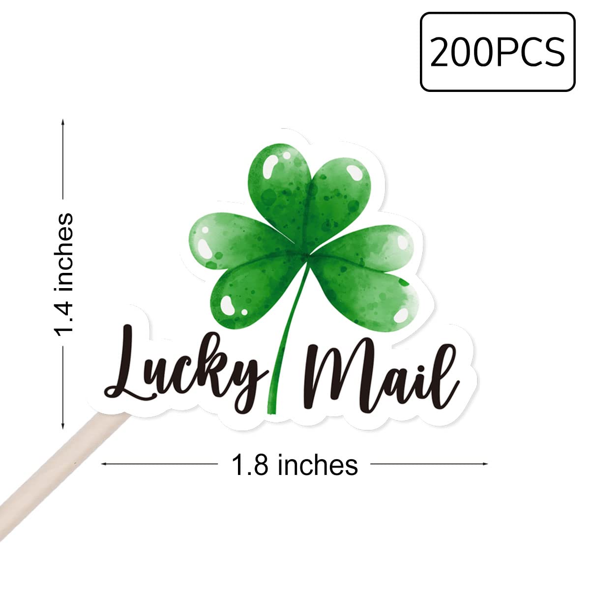 MEYFCLA Lucky Mail Clover Patrick's Day Sticker,Cute Mail Envelopes Stickers for Handmade Goods/Bags Business Packages ,Patrick's Day Theme Small Shop Business Stickers for Envelopes Seals 240 Labels