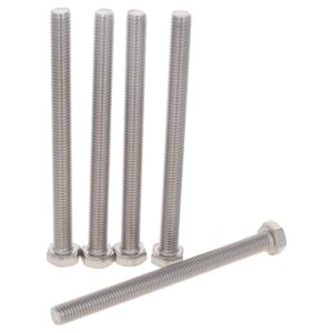 heyiarbeit m8 hex bolt m8-1.25 x 100mm unc hex head screw bolts 304 stainless steel fully threaded hex tap bolts silver 5pcs