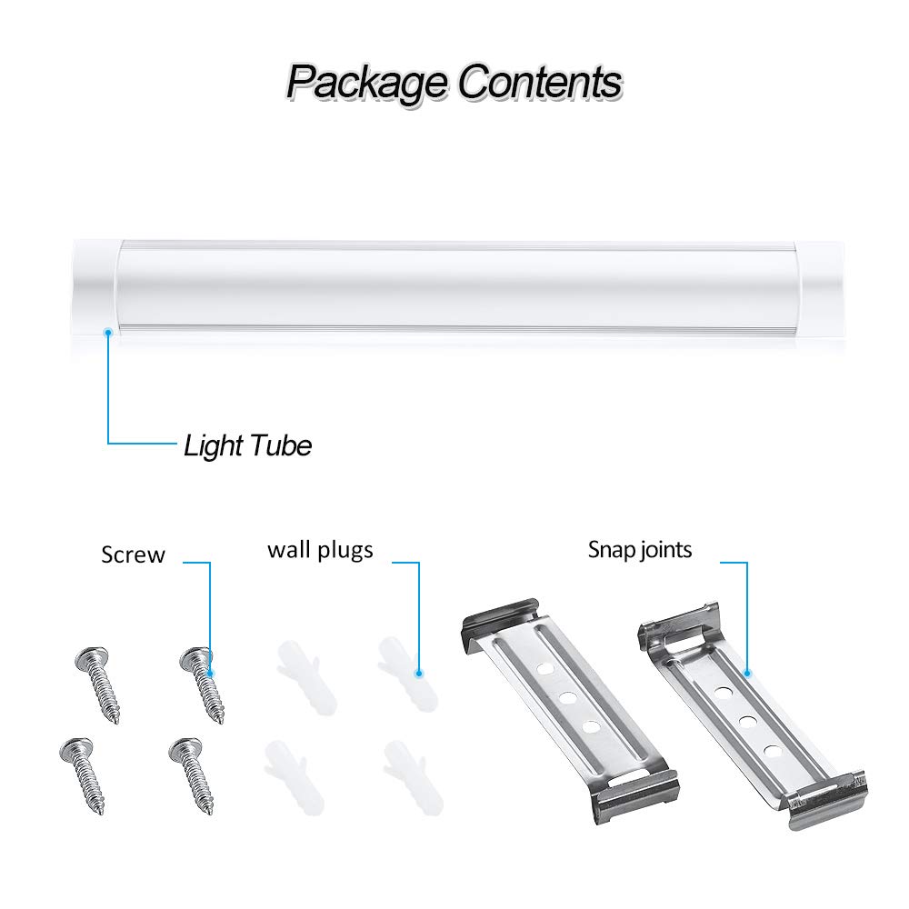 Ankishi LED Shop Light 20W 2FT, 4 Pack LED Tube Light, 2400LM 3000K Warm White, Under Cabinet Lighting, Integrated LED Linear Ceiling Light Fixture for Office, Workshop Kitchen, Laundry Room