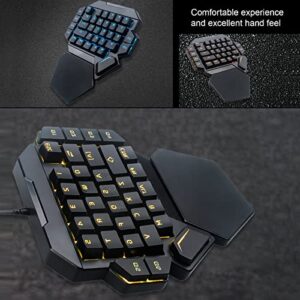 Zyyini One Handed Gaming Keyboard, K50 35 Keys USB Wired Single Hand Keyboard with 6 Programmable Keys,RGB Left Handed Ergonomic Mechanical Gaming Keyboard,for Game/Work