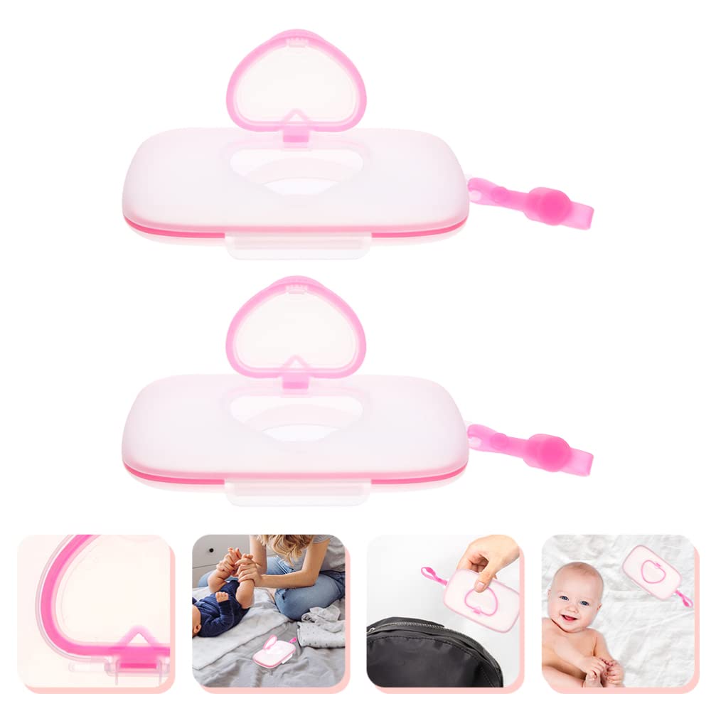 2PCS Container Portable Baby Wipe Dispenser Outdoor Refillable Holder Diaper Wipe Case Storage Box travel wipes case,wipes case,baby wipes dispenser for Travel Home Car Use