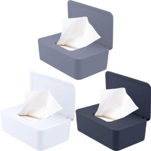 3 pack wipes dispenser baby wipe dispenser holder case baby wipes container box diaper wipe holders non-slip for desk office dorm kitchen washroom