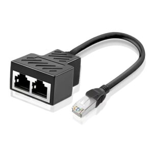 ethernet cable splitter 1 male to 2 female high speed adapter, wikero ethernet rj45 network ethernet splitter adapter cable suitable super cat5, cat5e, cat6, cat7 connector lan internet cable adapter