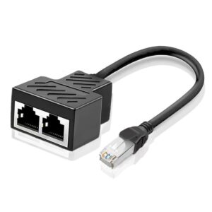 Ethernet Cable Splitter 1 Male to 2 Female High Speed Adapter, wikero Ethernet RJ45 Network Ethernet Splitter Adapter Cable Suitable Super Cat5, Cat5e, Cat6, Cat7 Connector LAN Internet Cable Adapter