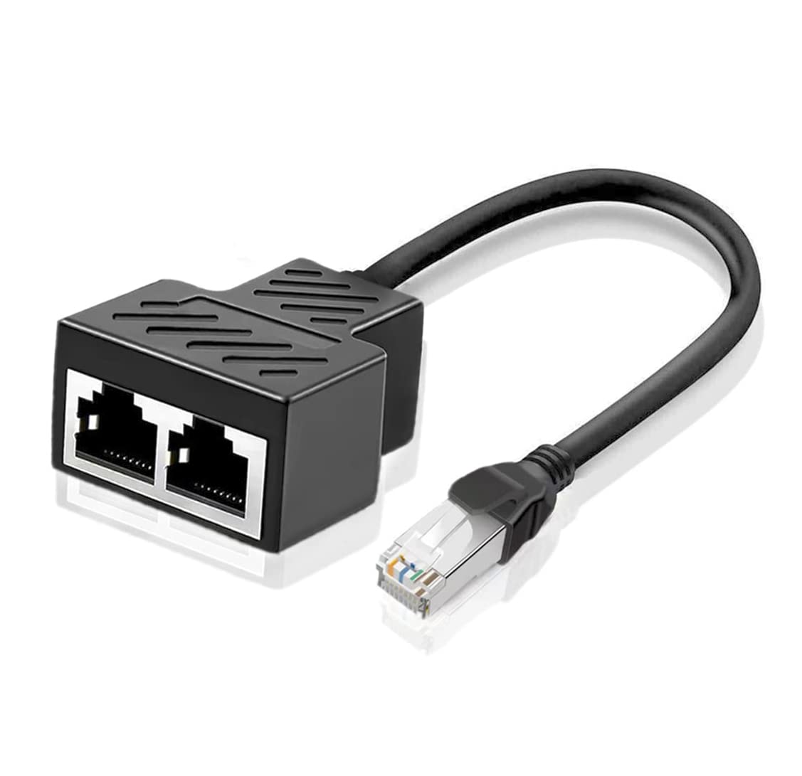 Ethernet Cable Splitter 1 Male to 2 Female High Speed Adapter, wikero Ethernet RJ45 Network Ethernet Splitter Adapter Cable Suitable Super Cat5, Cat5e, Cat6, Cat7 Connector LAN Internet Cable Adapter