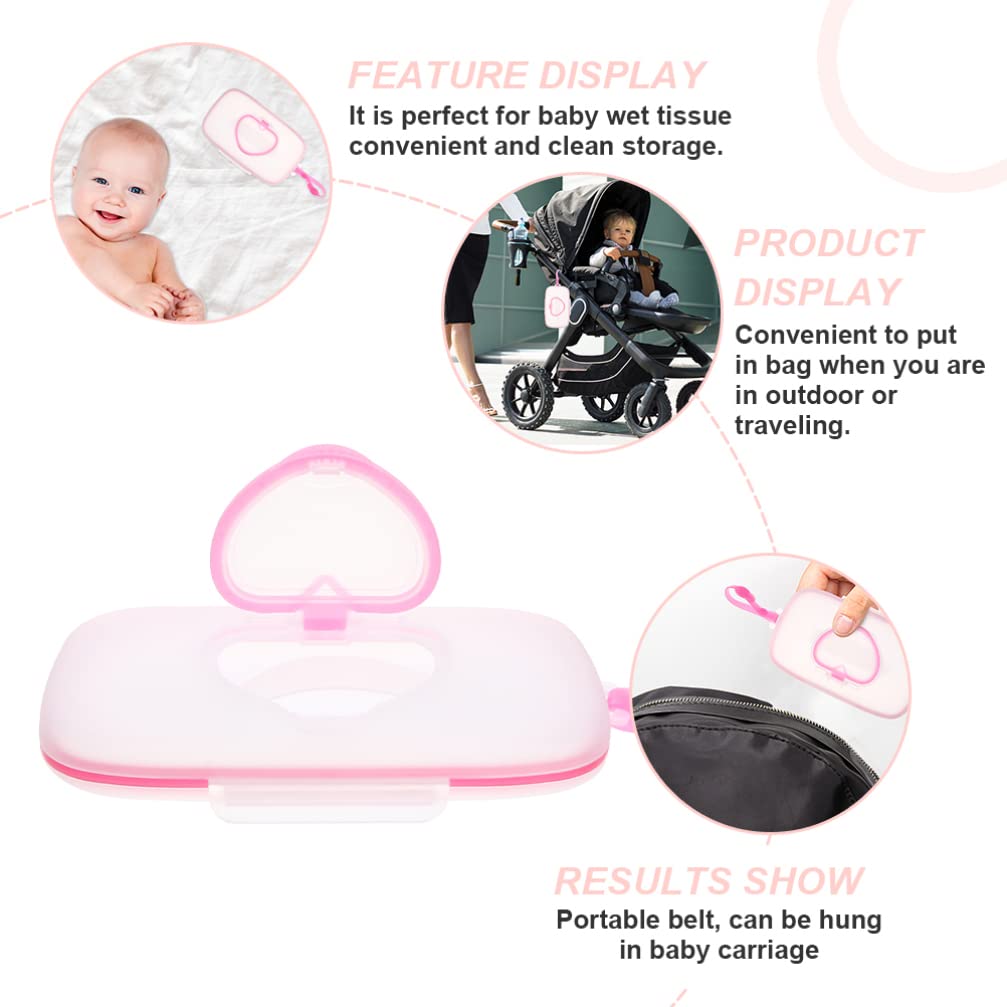 2PCS Container Portable Baby Wipe Dispenser Outdoor Refillable Holder Diaper Wipe Case Storage Box travel wipes case,wipes case,baby wipes dispenser for Travel Home Car Use